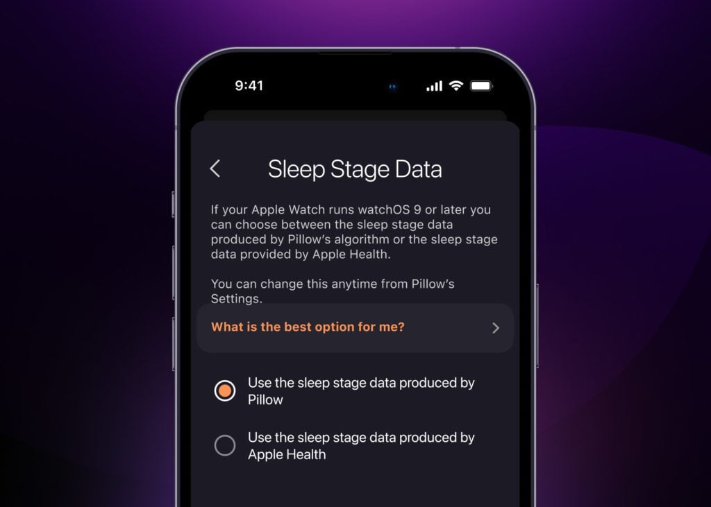 Sleep Stage analysis from Apple. More options and flexibility.